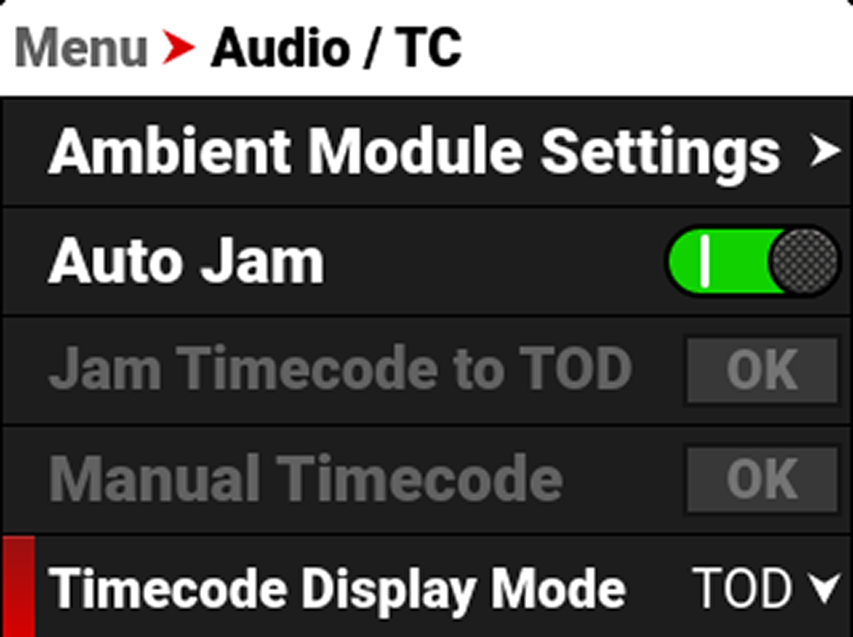 Timecode Display Mode